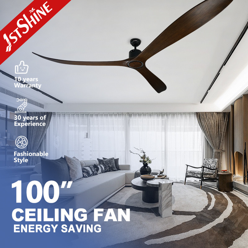 พัดลมเพดานขนาดใหญ่ 100 นิ้ว พร้อมรีโมทควบคุม 3 มอเตอร์ DC ใบไม้แข็ง